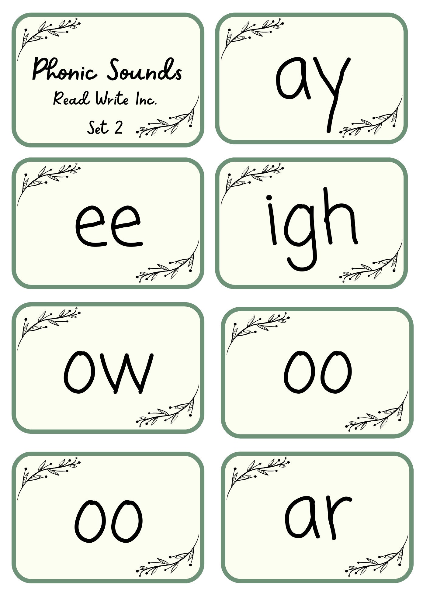 Phonic Sound Flashcards Read Write Inc. Set 1, 2, 3 Digital Bundle ...