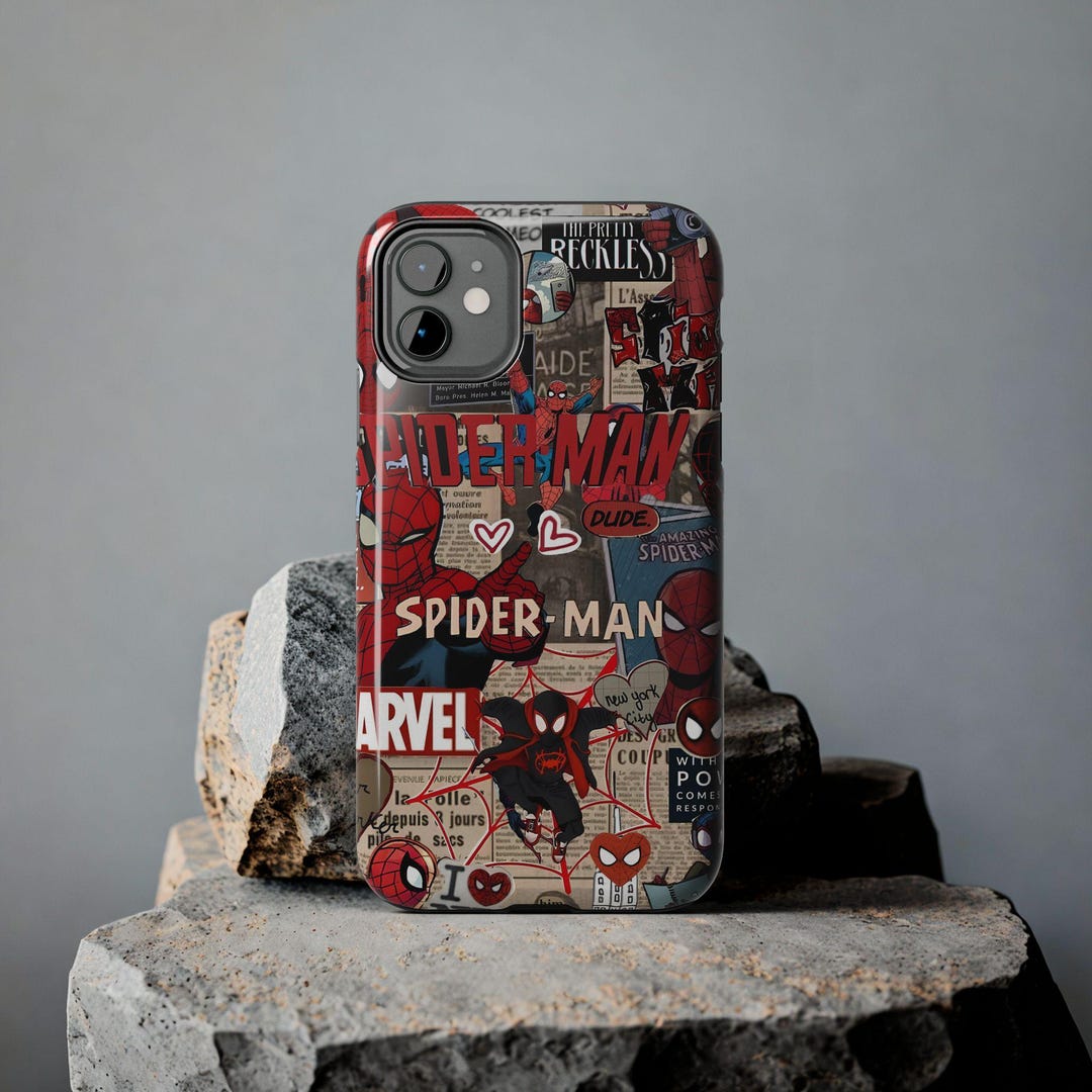 Spider Man Collage Tough Phone Case, Superhero Phone Cover, Comic Book ...