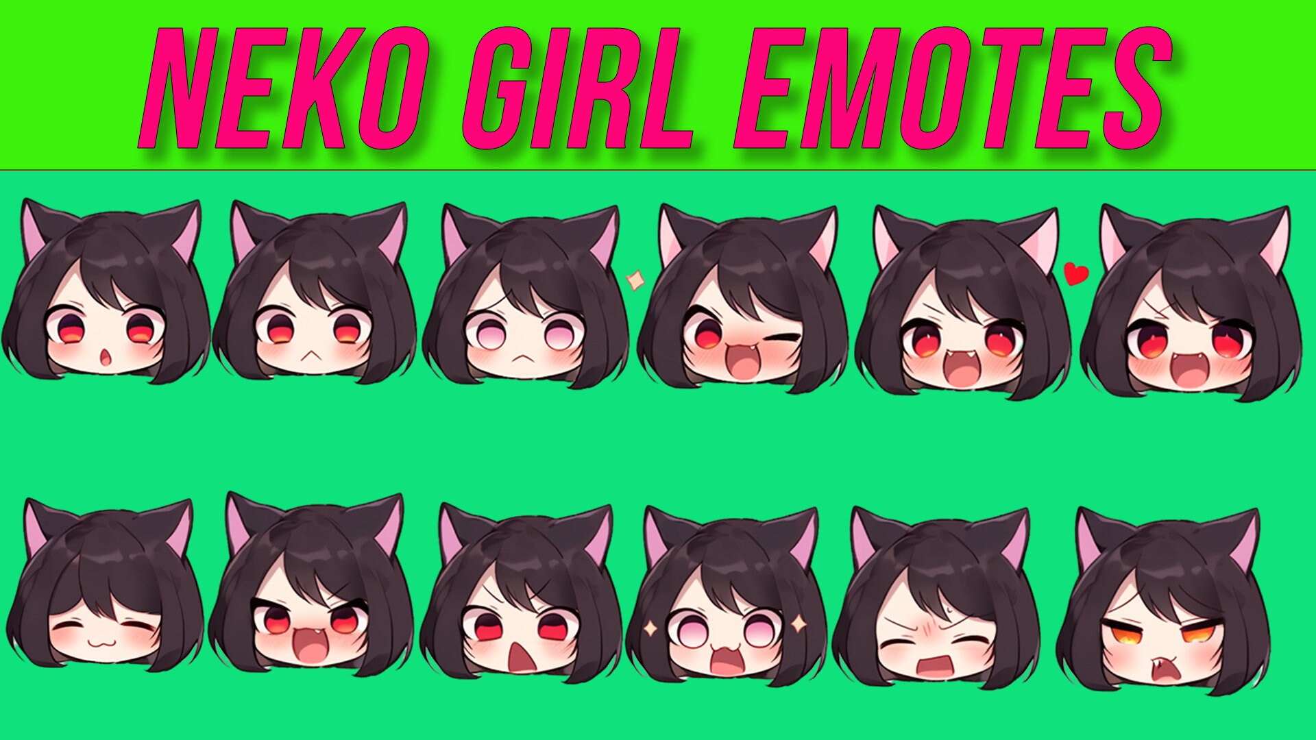 21 Neko Girl Emotes for Discord/youtube/twitch/streaming - Etsy