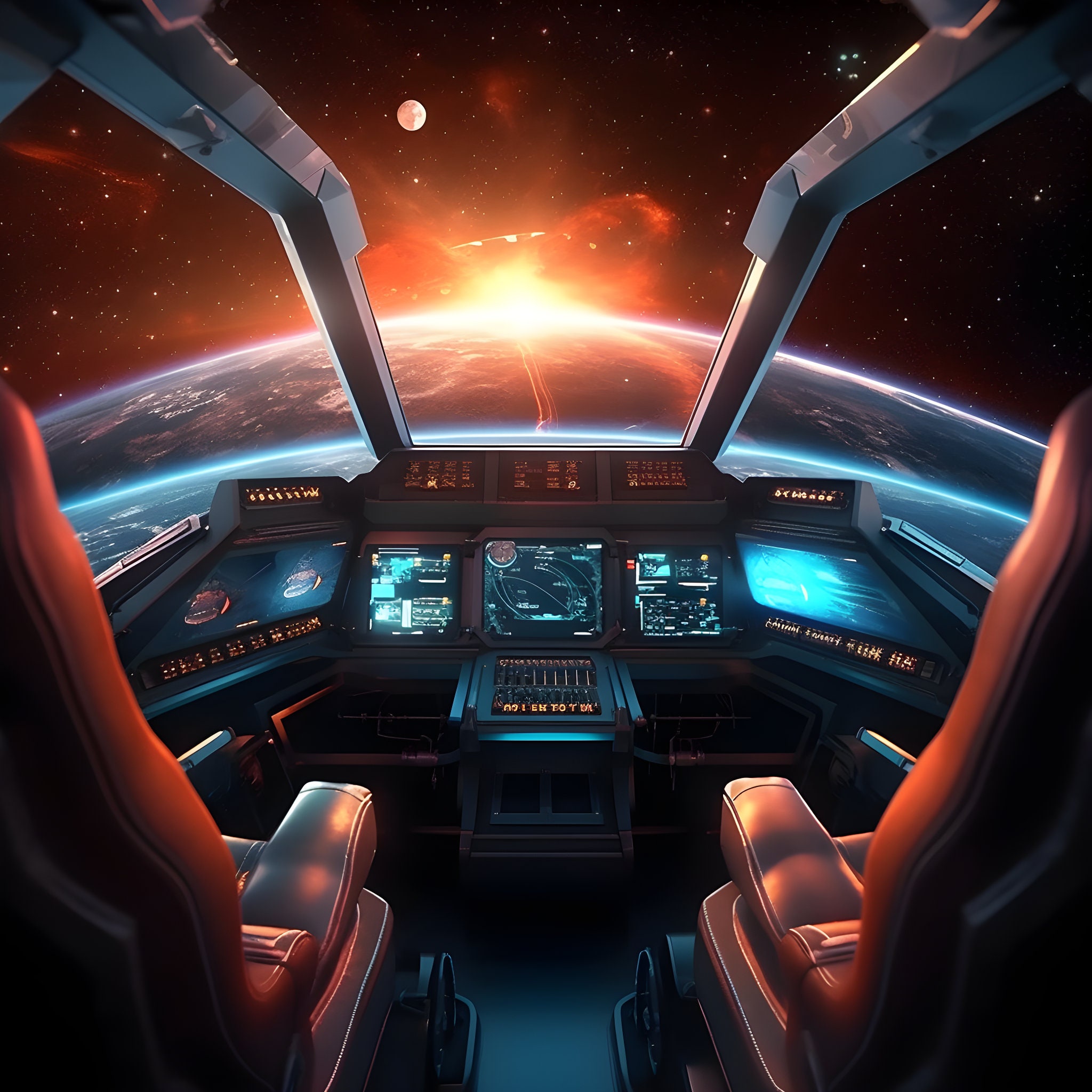Spaceship Cockpit Background Serie 2, Vtuber/streamer Background ...