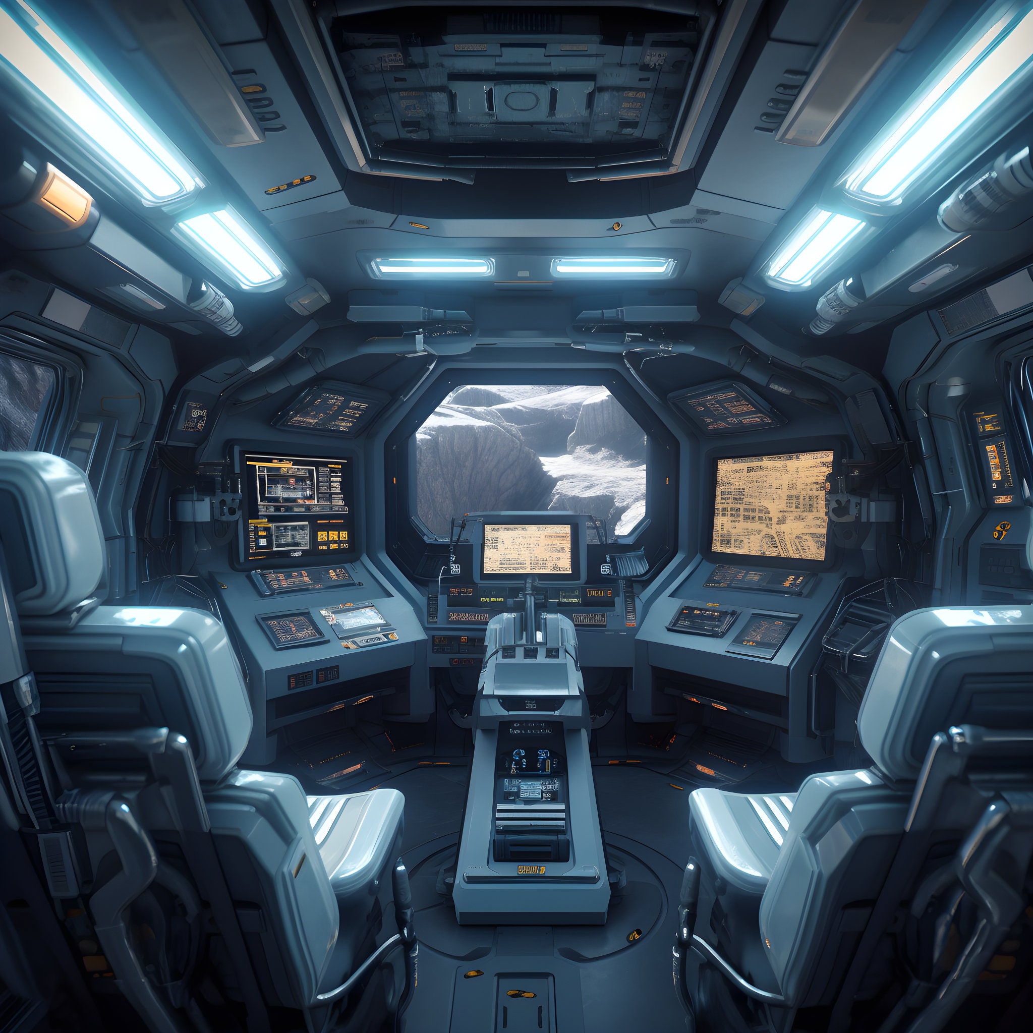 Sci Fi Spacecraft Cockpit