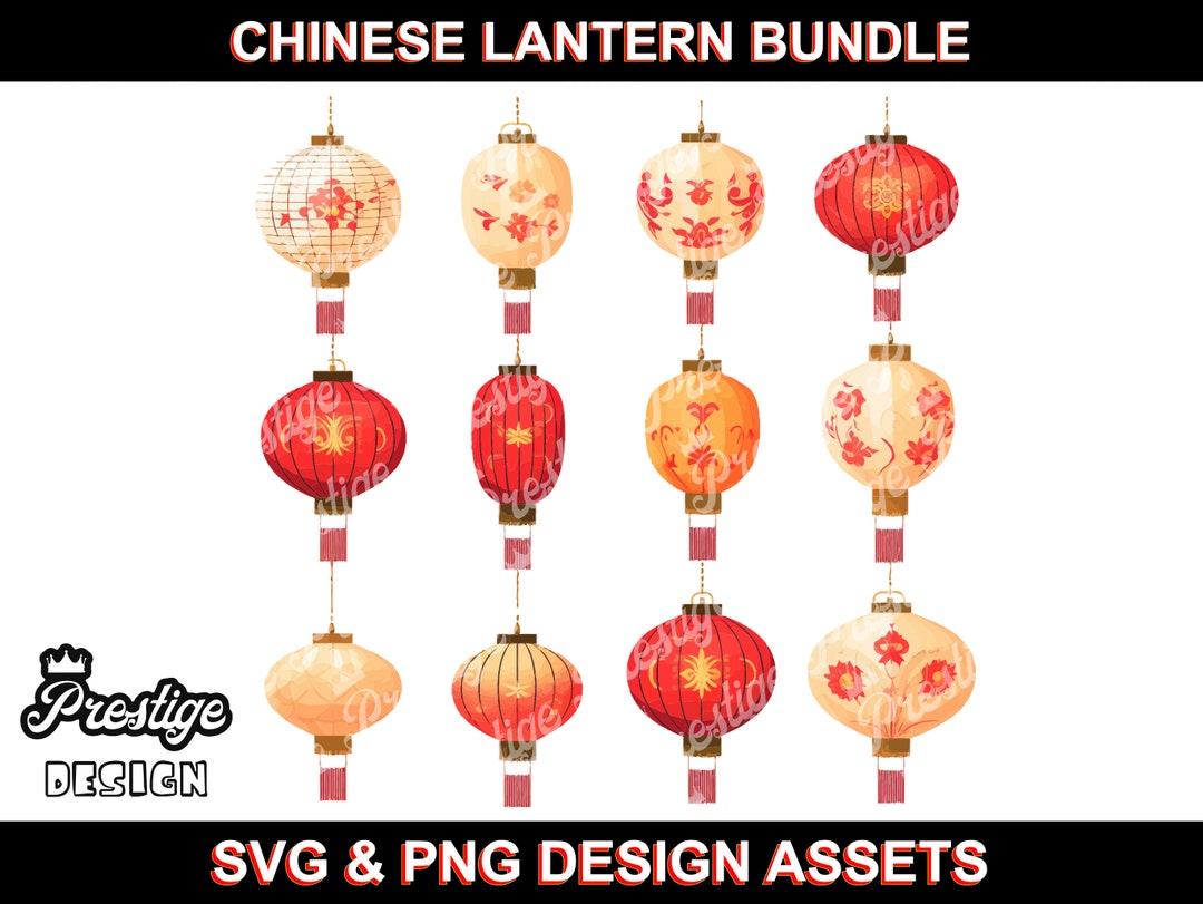 Chinese Lanterns Design Bundle for Sublimation and Crafts - Etsy