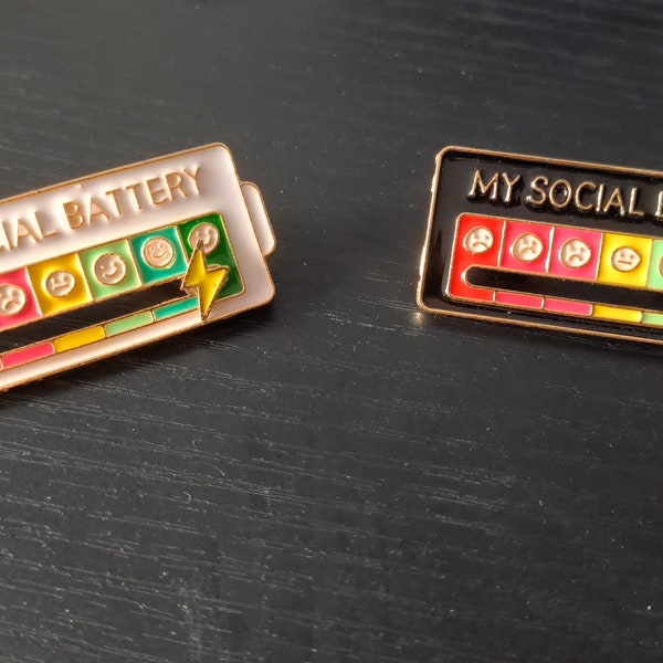 My Social Battery Pin Sliding - Etsy