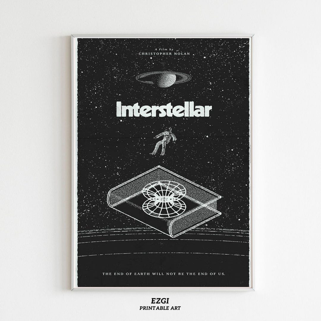 Movie Poster Interstellar | Space Digital Print | Christopher Nolan ...