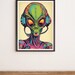 Celestial Poster: Retro Alien Wall Art, Vintage Sci Fi Portrait ...