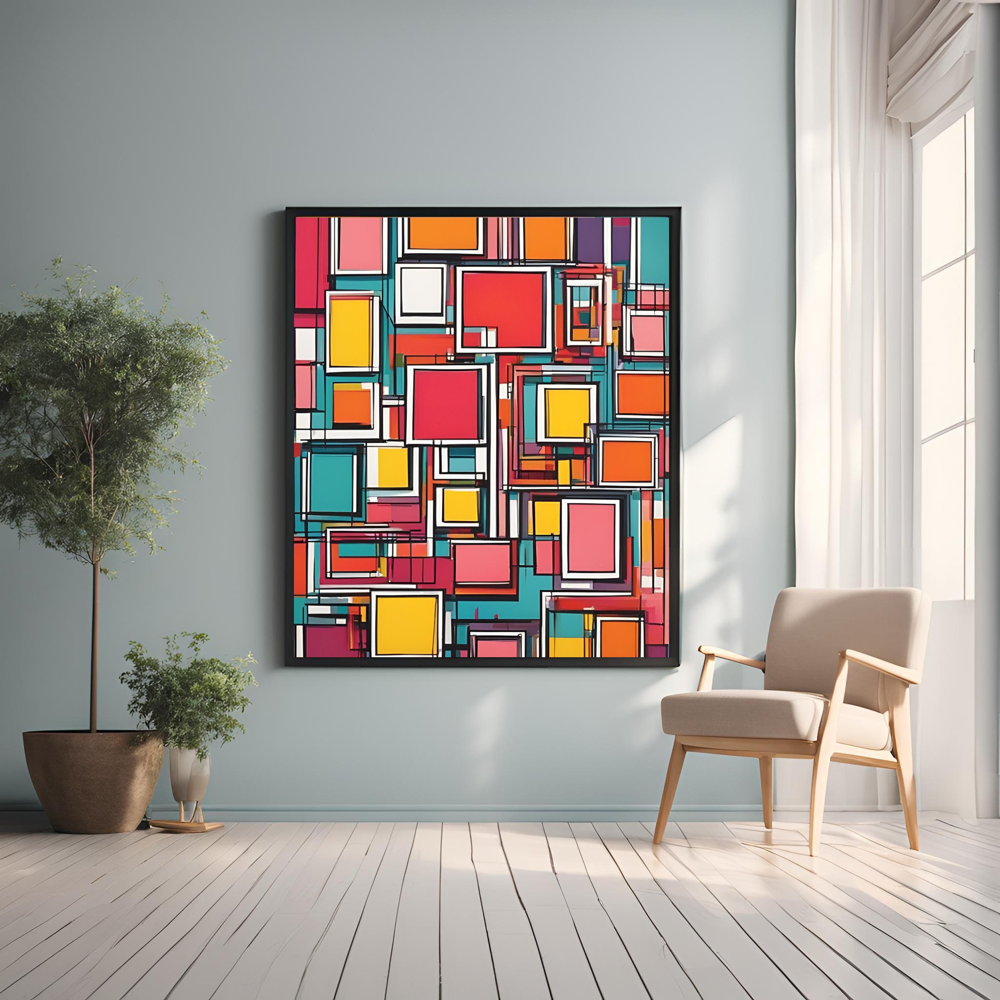 Contemporary Colorful Wall Art Large Printable Poster Modern Gallery ...