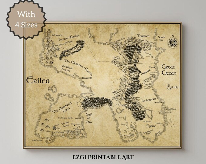 Throne of Glass Erilea Map - Etsy