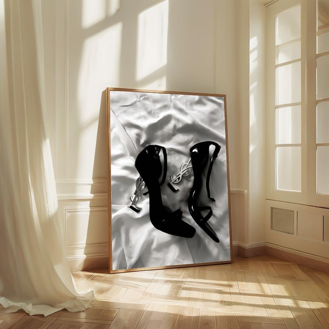 Luxury Yves Saint Laurent Heels Wall Art | Fashion Print | Brand Logo ...
