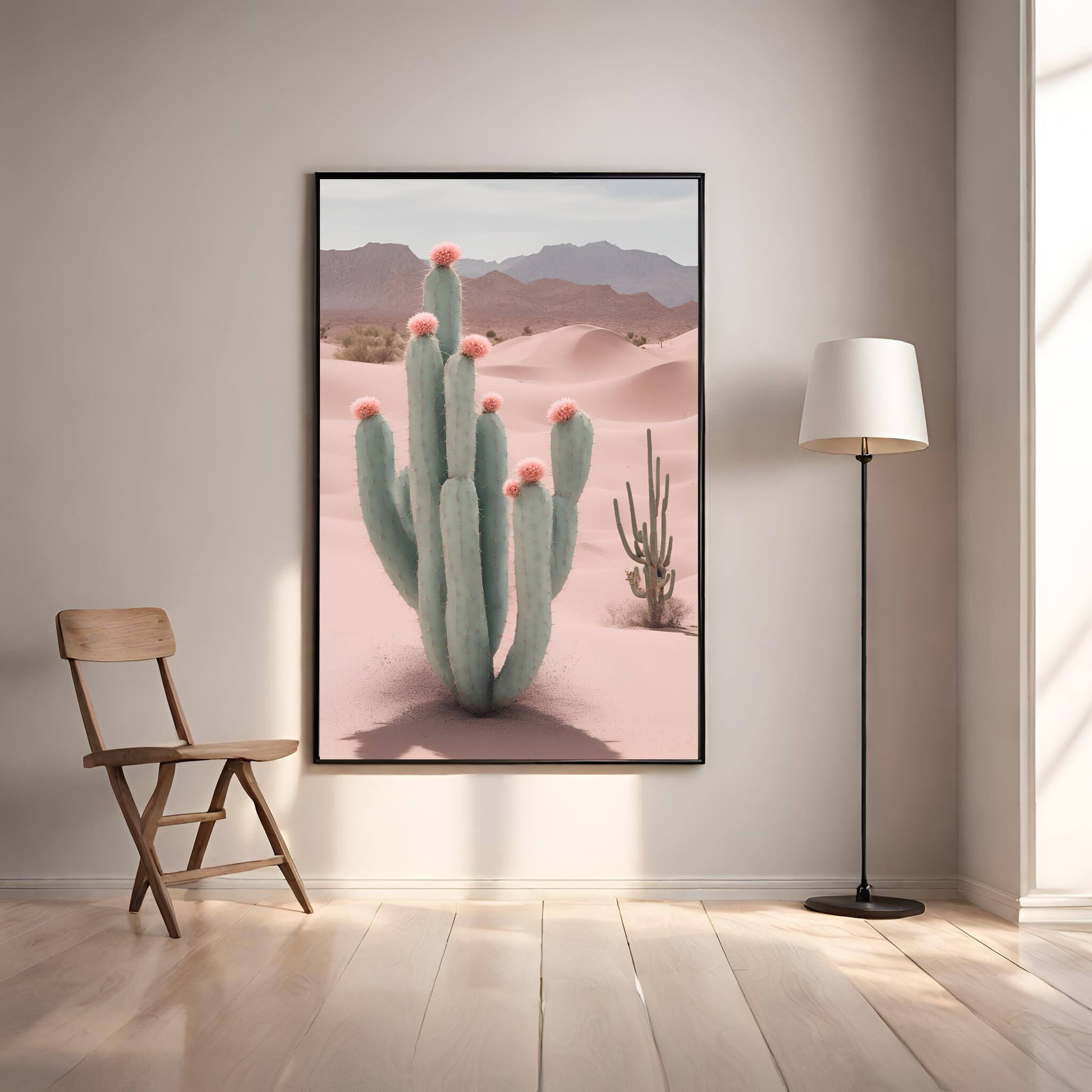 Pink Desert Cactus Print / Printable Pastel Wall Art / Botanical Home ...