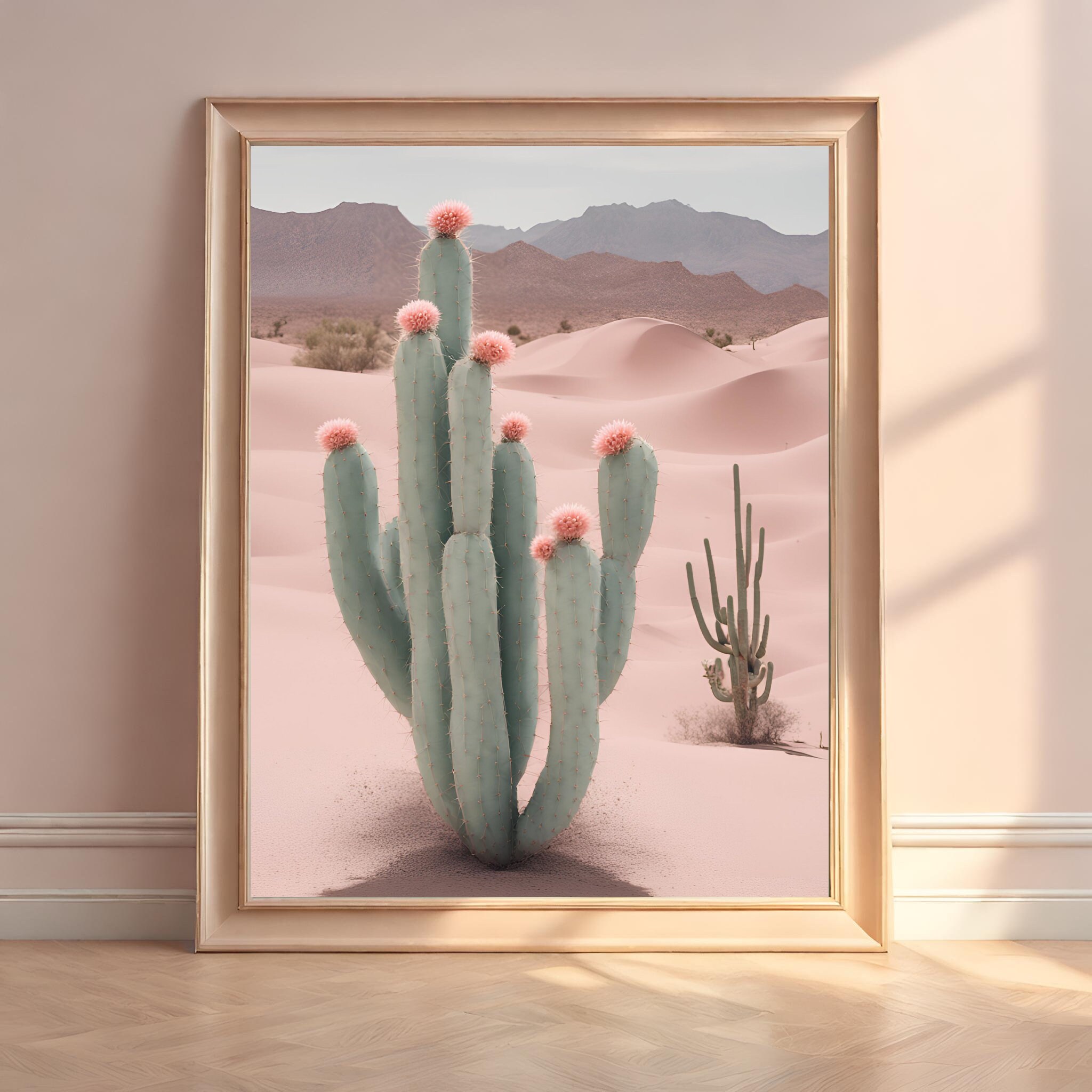 Pink Desert Cactus Print / Printable Pastel Wall Art / Botanical Home ...