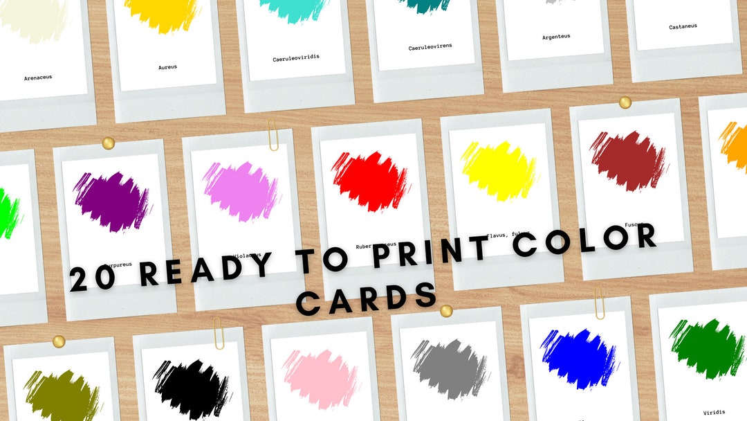 20 Latin Color Cards Montessori Flashcards Pre-school Cards - Etsy