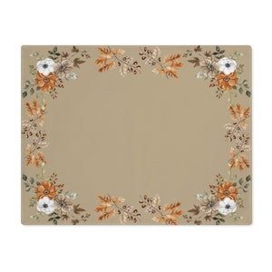 Thanksgiving Placemat Fall Table Placemat Floral Autumn Leaves Table ...