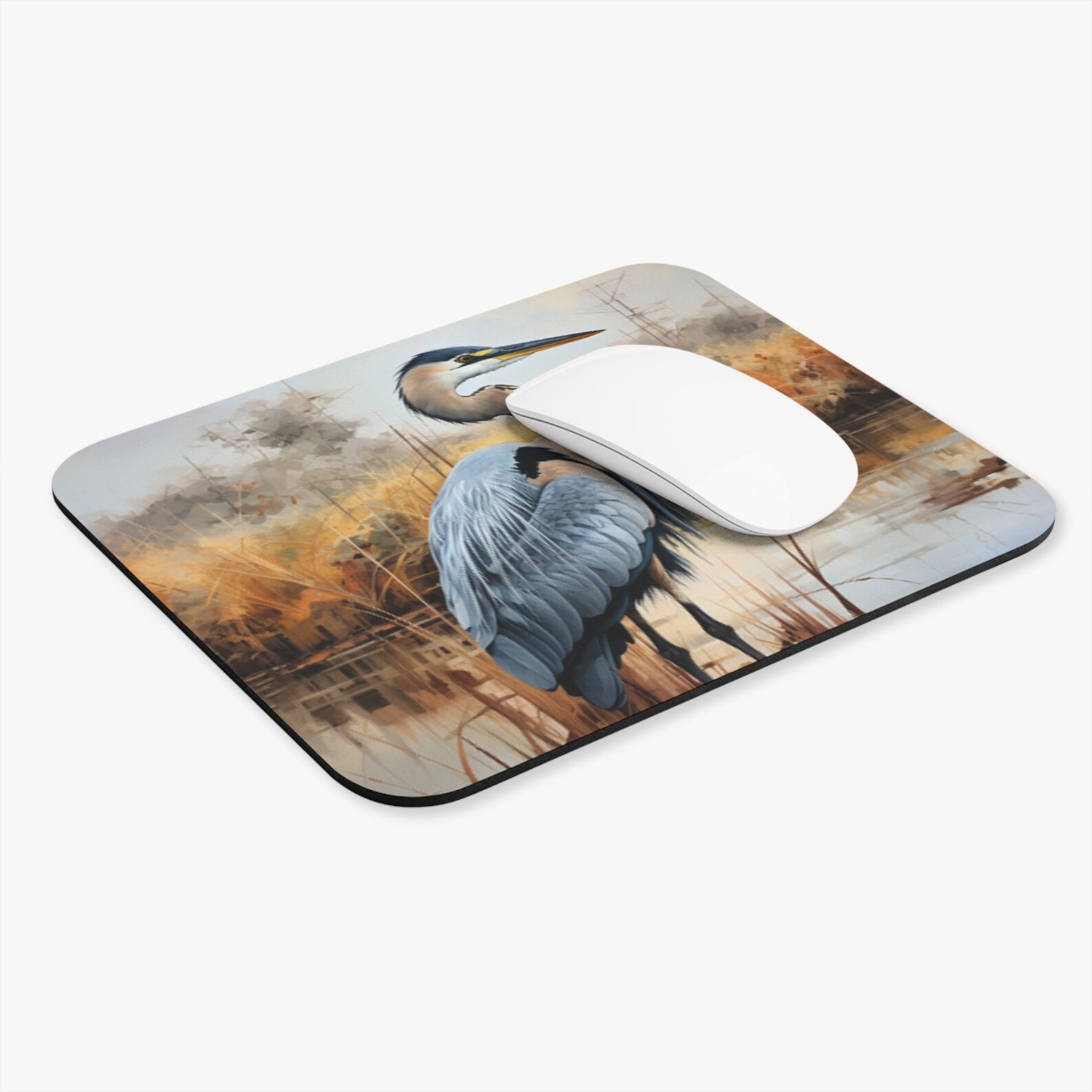Nature Scene Mousepad Great Blue Heron Mousepad Unique Mousepad for ...