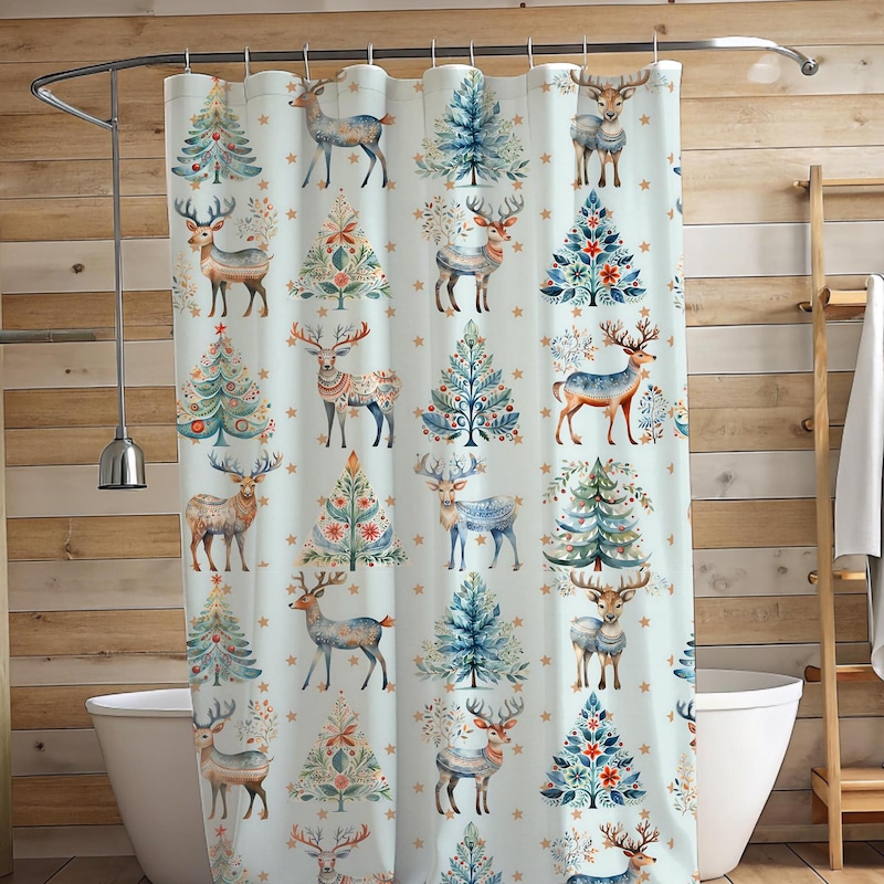 Christmas Shower Curtain - Etsy