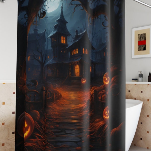 Haunted House Curtain Etsy