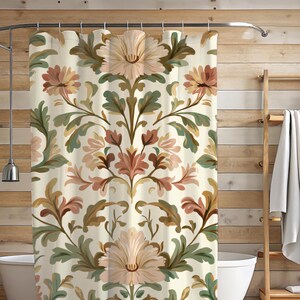 French Country Shower Curtain, Vintage Floral Bathroom Decor ...