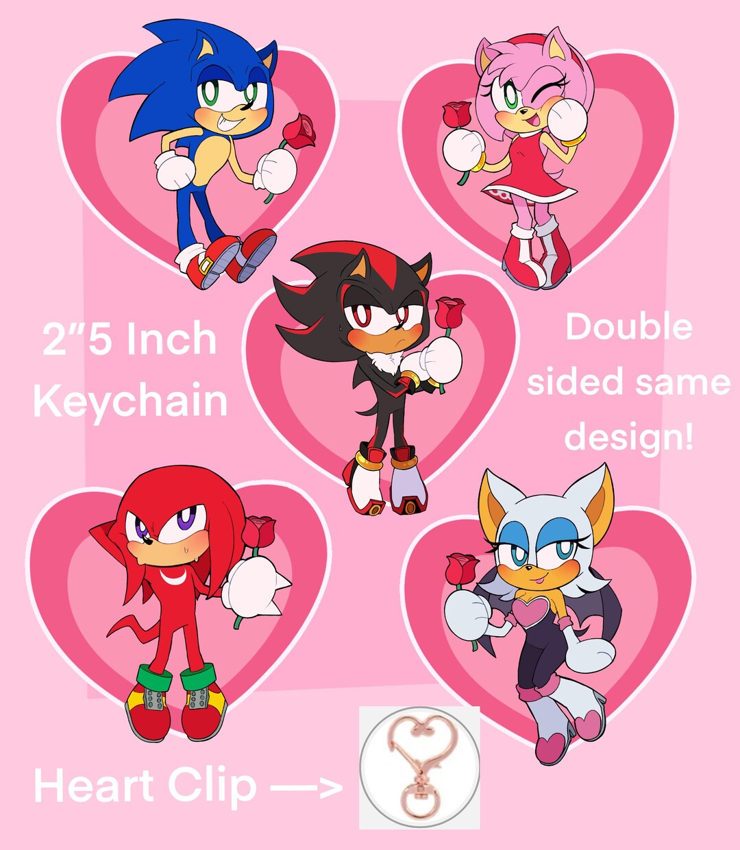 SONIC Acrylic Heart Keychains - Etsy