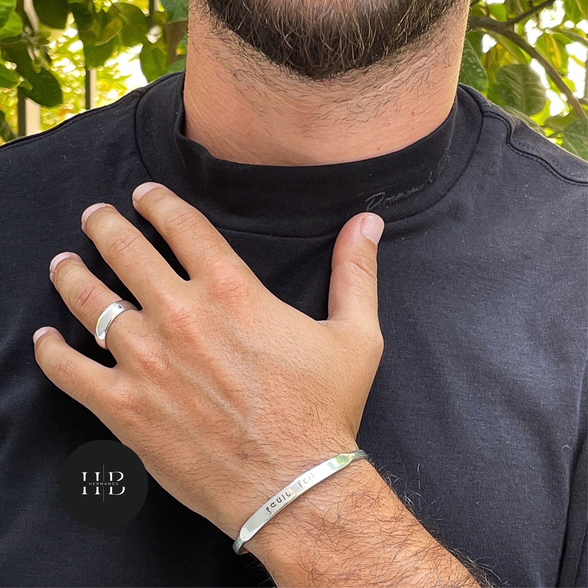 Jewish Ring for Men Wedding Ring With Hebrew Bible Quote Personalized ...