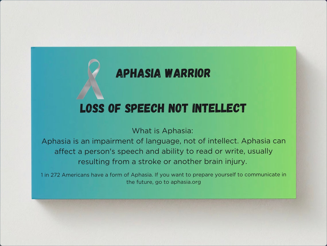 Aphasia Communication Card - Digital - Etsy