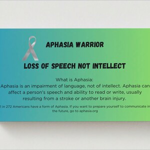 Aphasia Communication Card - Digital - Etsy