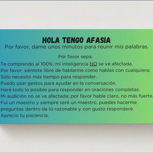 Aphasia Communication Card - Digital - Etsy