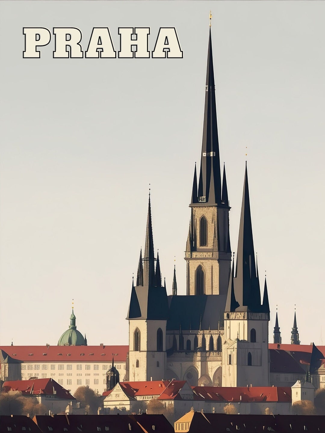 Prague Print | Digital Printable Art | Prague Illustration | Prague ...