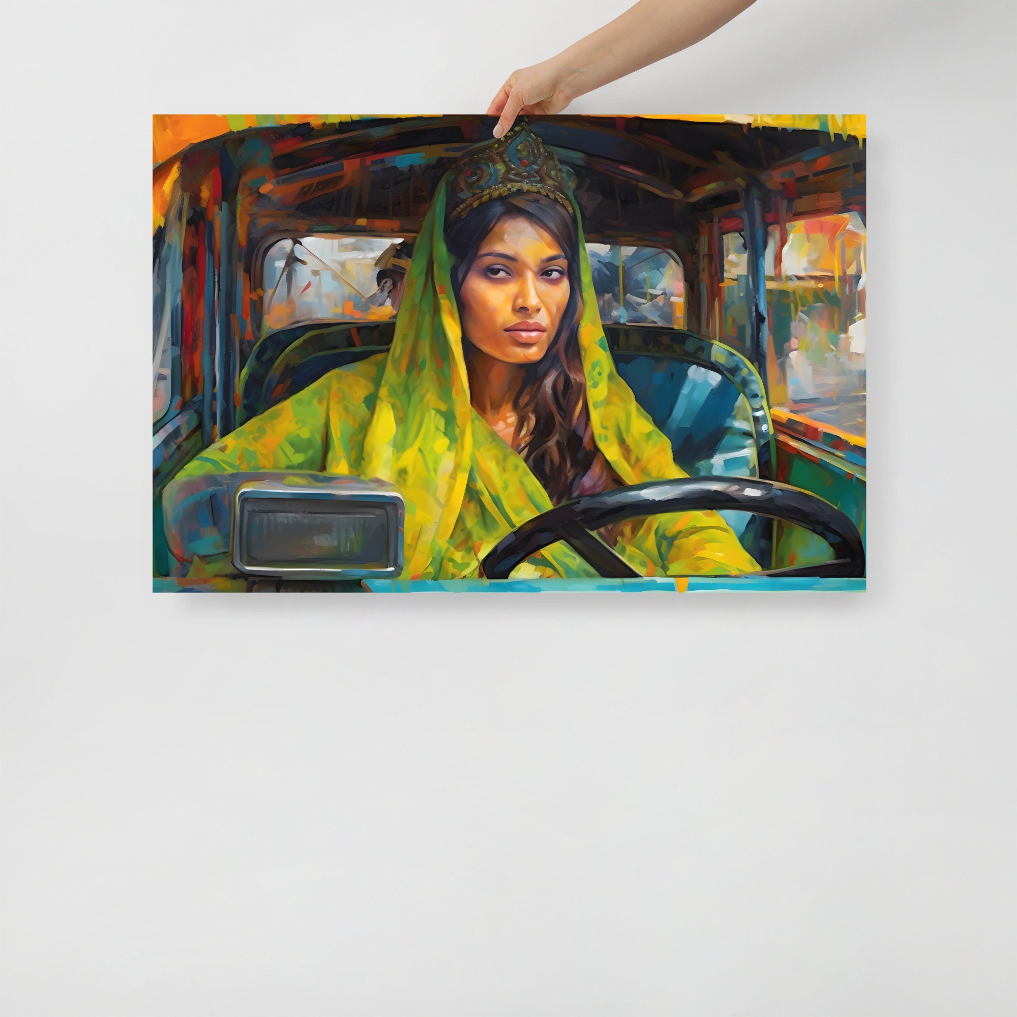 Poster of Indian Woman Driving an Auto, Unique Wall Art, Bollywood ...