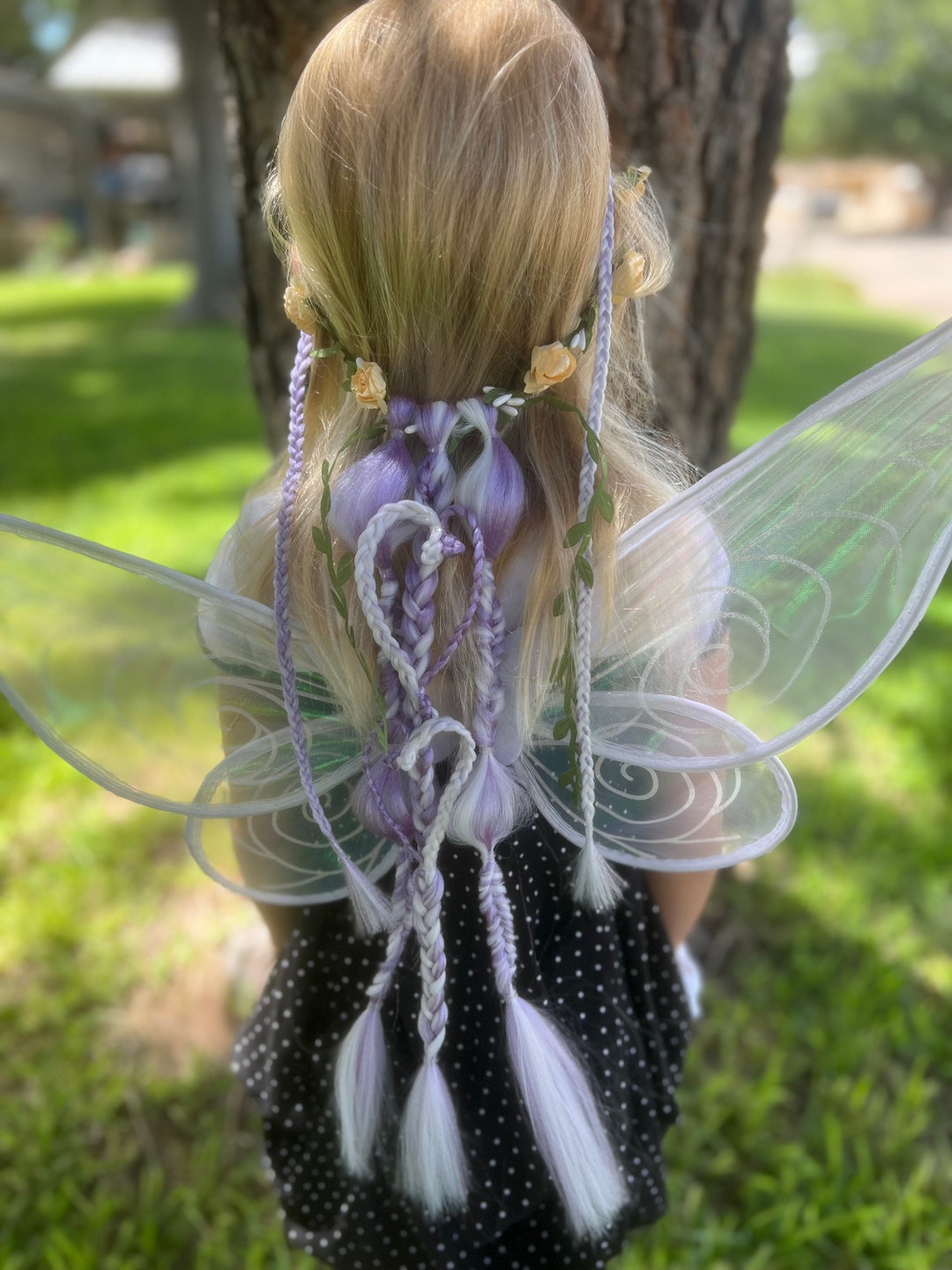 Purple/white Heart Pixie Crown Fairy Hair Festival Braids - Etsy