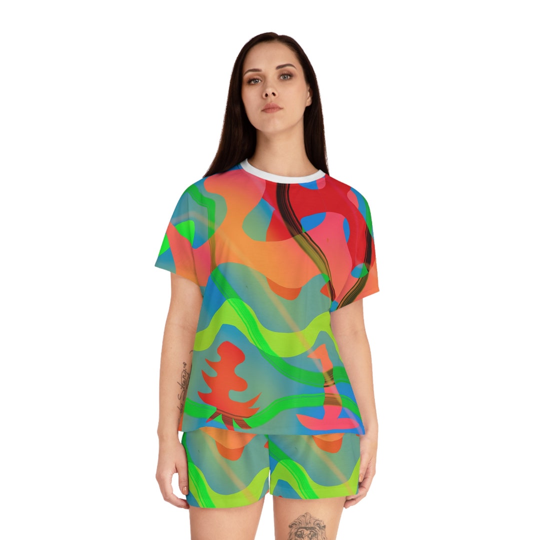 Women's Short Pajama Set Lounge Wear Pool Side Wear - Etsy