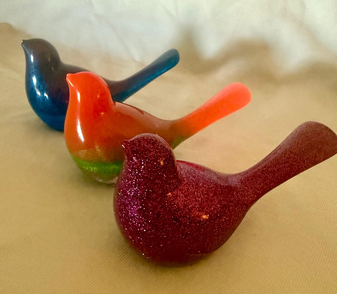 Resin Birds Set of 3 - Etsy