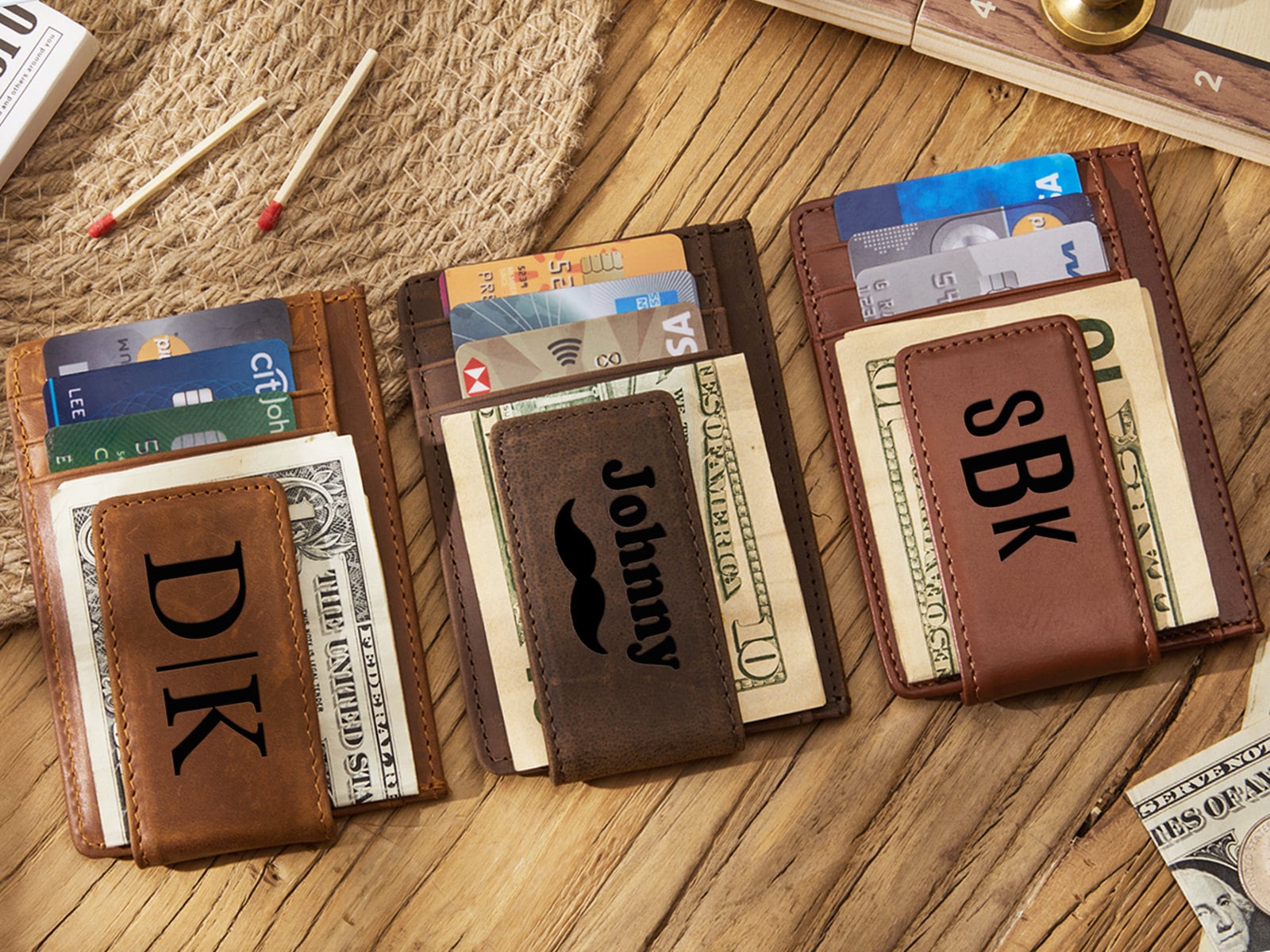 Custom Money Clip Leather Money Clip Men's Money Clip - Etsy