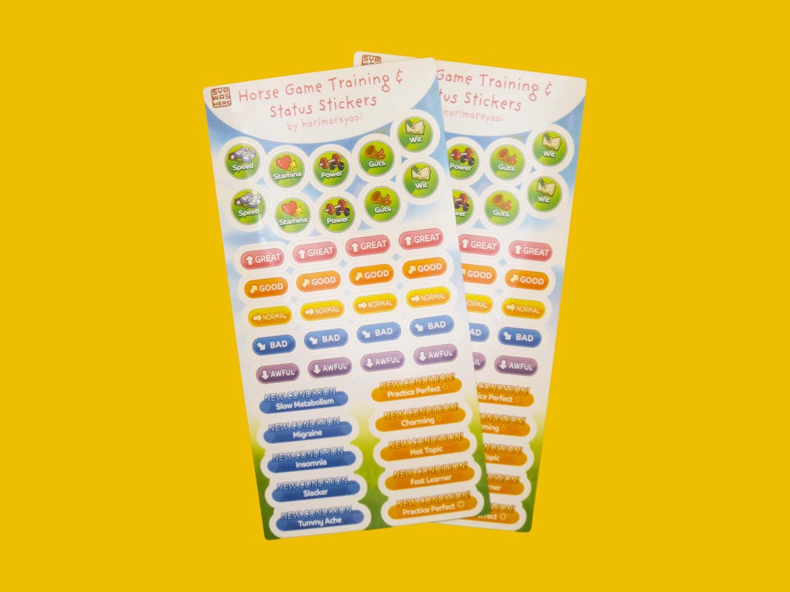 Uma Musume Inspired Training and Status Sticker Sheet - Etsy