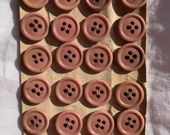 Vintage Dusky Pink Buttons on Card - Etsy