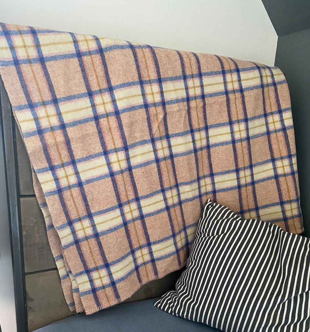 Vintage, Checked Wool Blanket - Etsy