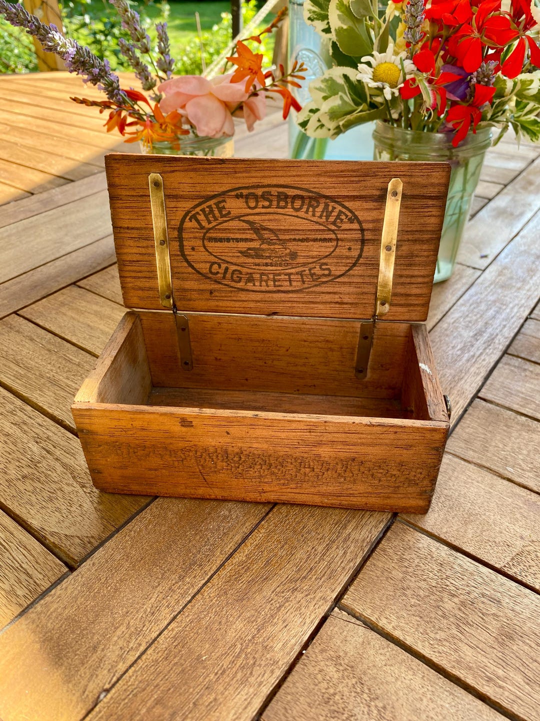 Vintage Repurposed Wooden Box With 'osborne Cigarettes' Printed on the ...
