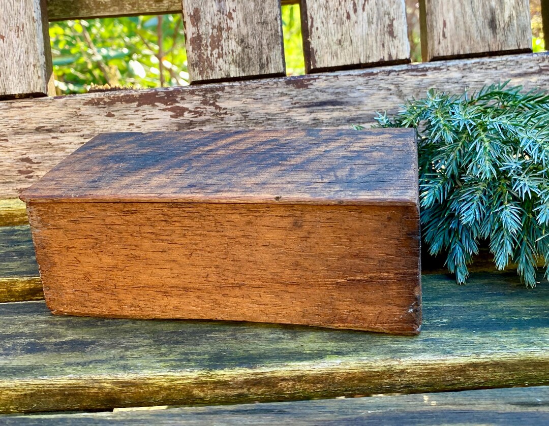 Antique Repurposed Lidded Wooden Box With Patina - Etsy