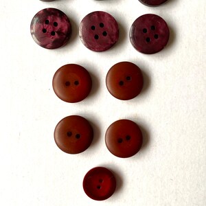 20th Century Buttons - Selection of 12 Vintage Brown and Dark Plum ...