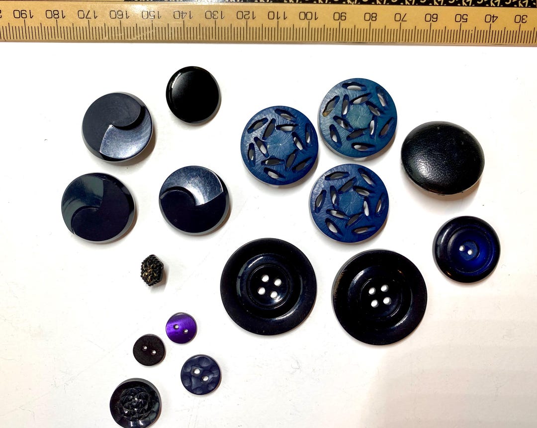Buttons With History, Victorian and Earlier Black and Blue Buttons - Etsy