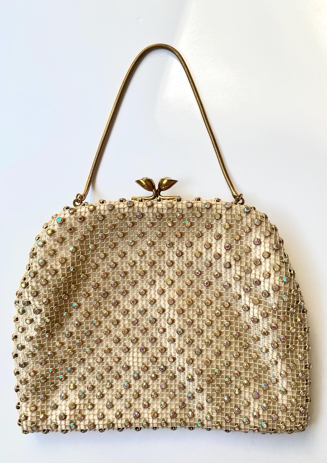 Vintage Gold and Diamante Evening Bag - Etsy