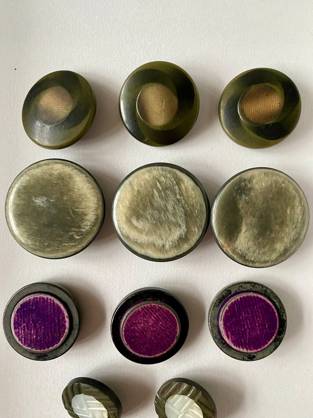 A Mixed Collection of Large Vintage Coat Buttons - Etsy