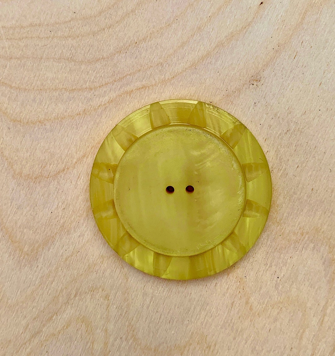 Sun Button. Stunning Corn Yellow, Pearlised Button With 2 Thread Holes ...