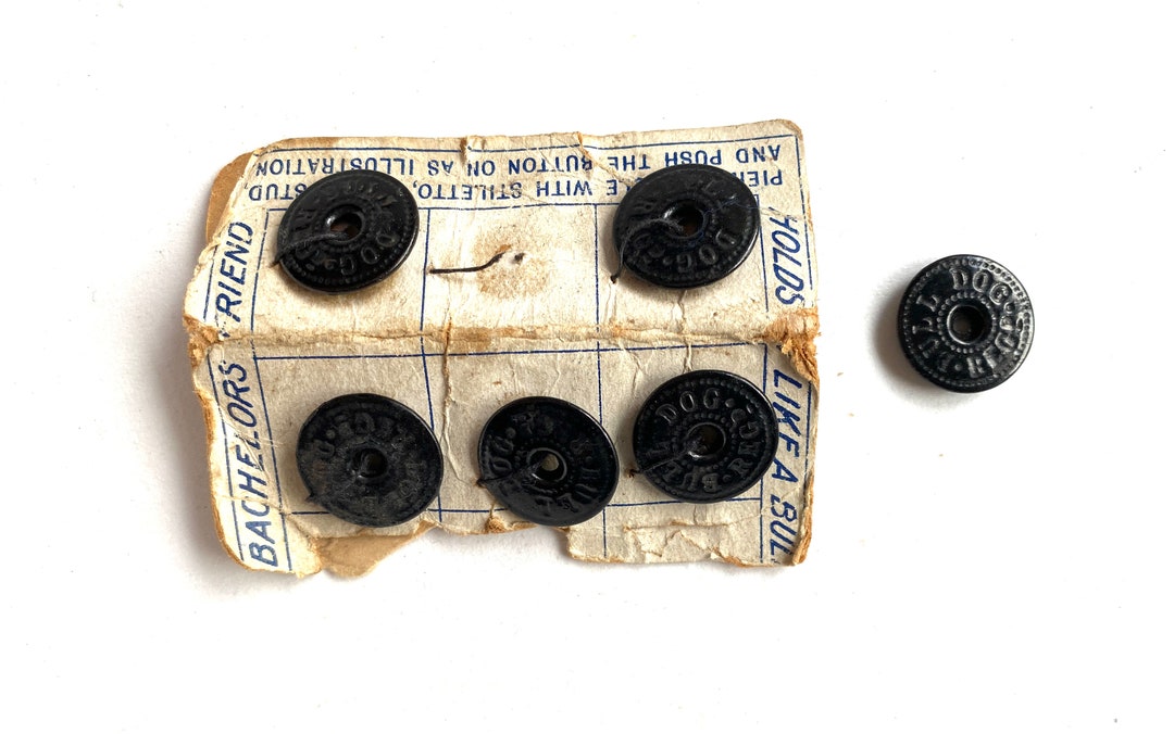 Vintage Bulldog Two-part Metal 'no-sew' Buttons - Etsy