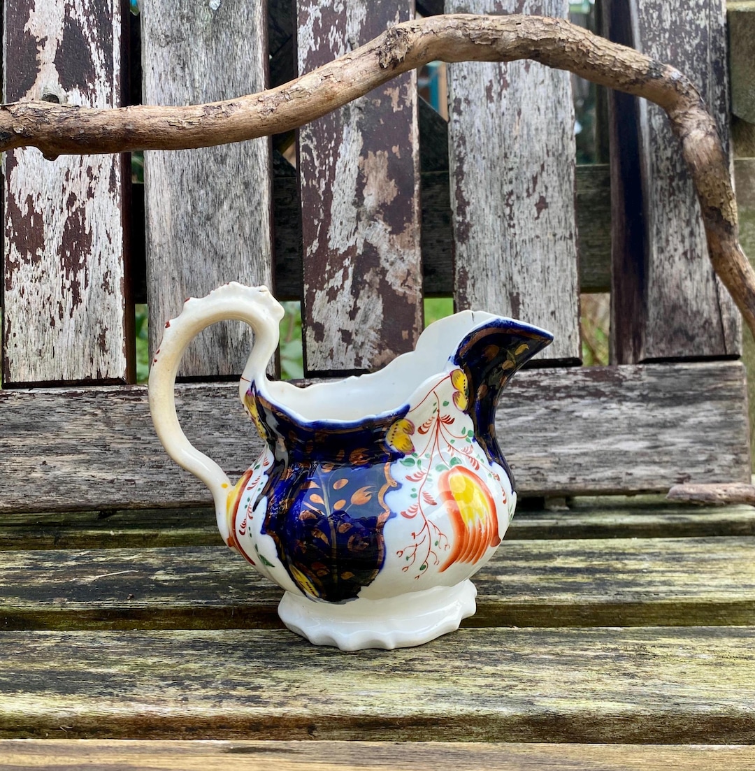 Gaudy Welsh Pottery Creamer - Etsy