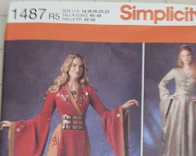 Simplicity Pattern 1487 Cersei Gown Costumes Size 14 22 Out-of-print ...