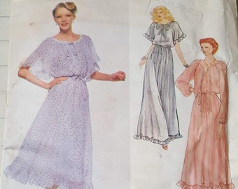 Vintage Vogue Pattern 8696 Flutter Sleeved Princess Lines Dress Sizes ...