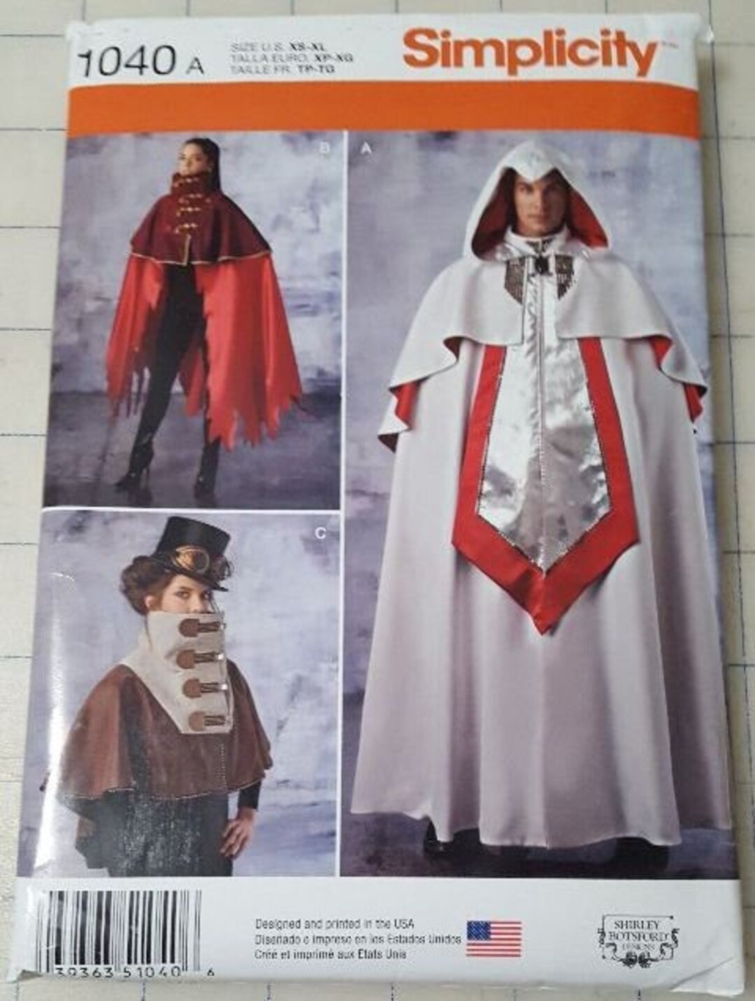 Simplicity Pattern 1040 Costume Capes Sizes XS XL Out-of-print Uncut ...