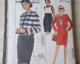 Vintage Vogue Pattern 8696 Flutter Sleeved Princess Lines Dress Sizes ...
