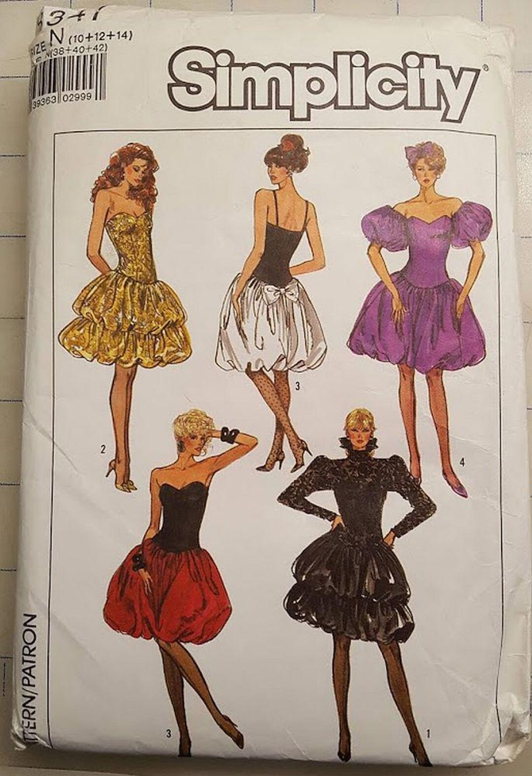 Simplicity Pattern 8347 Bubble Skirt Dropped Waist Prom or Cocktail ...