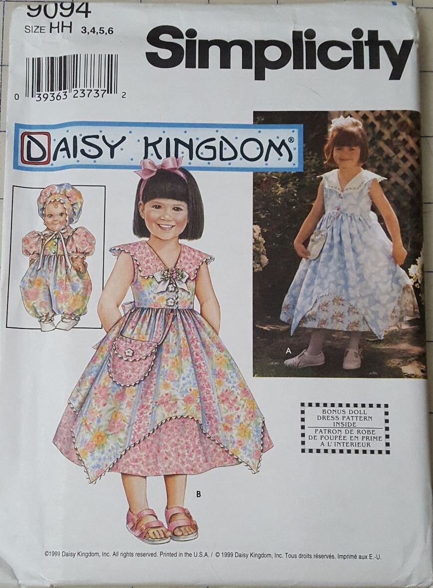 Simplicity Pattern 9094 Daisy Kingdom Size 3 6 RARE - Etsy