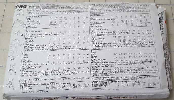 Simplicity Pattern 9256 Tudor Gown Costumes Size 14 20 Out-of-print ...